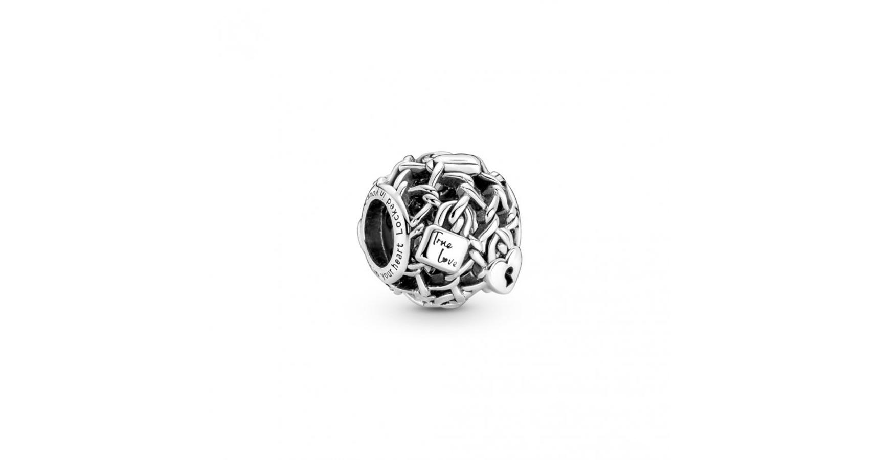 Pandora - Áttört láncszemek lakattal ezüst charm - 790071C00 - Pandora ...